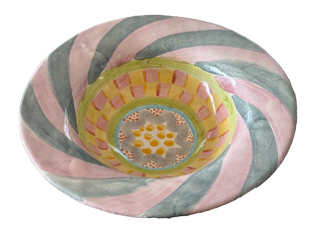 Mackenzie Childs Cayuga Pattern 8 5/8" Pottery Bowl - Etsy