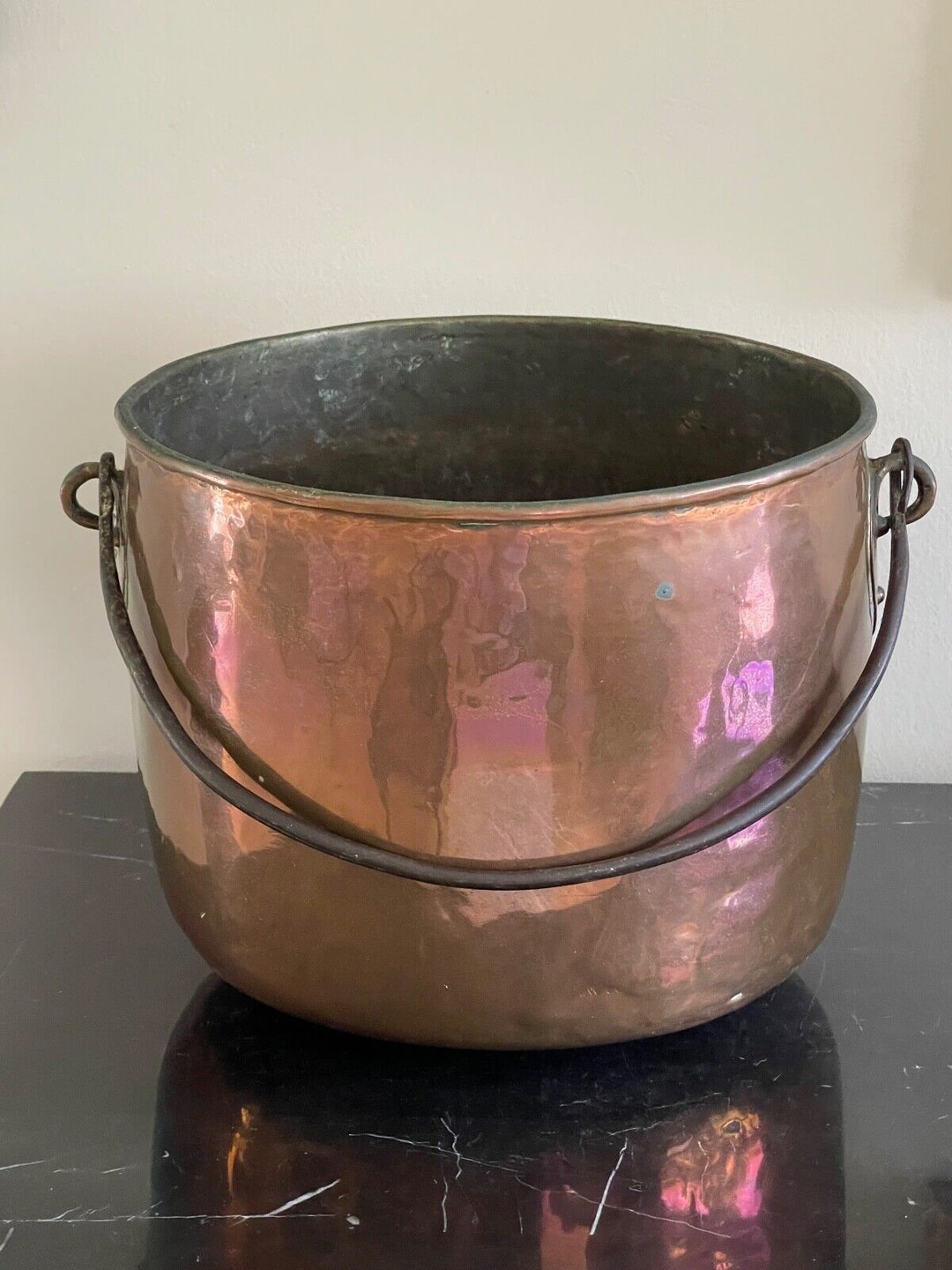Antique Large Hammered Copper Kettle Pot - Etsy