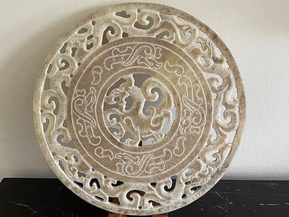 Impressive Vintage Asian Carved Stone Dragon Trivet - Etsy