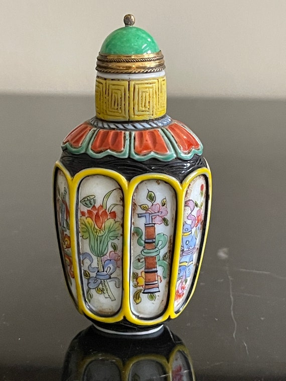 Vintage Chinese Peking Glass Snuff Bottle W 8-panel Hand - Etsy