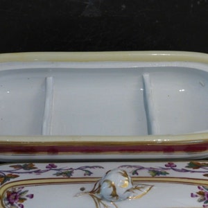 Antique Hand Painted Porcelain Razor Lidded Box - Etsy
