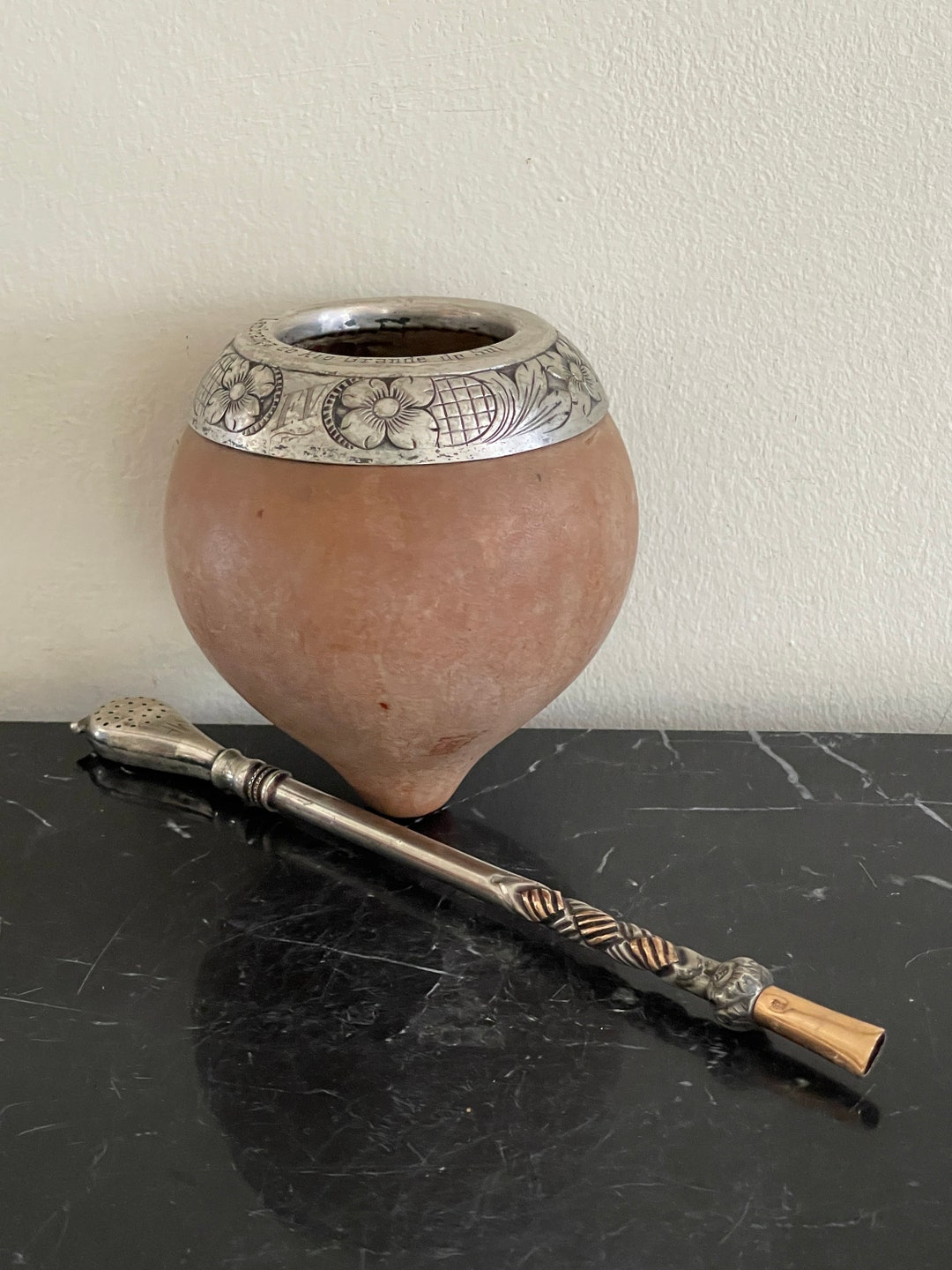 Vintage Silver 800 Yerba Mate Gourd Cup * - Etsy