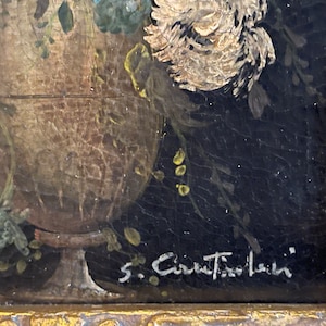 Original Vintage Artist Signed Oil Painting on Canvas Artwork Gesso ...