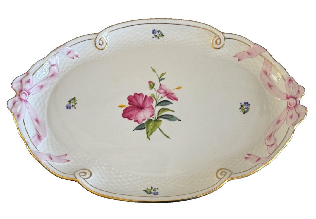 Herend Hungary Chinese Hibiscus Pattern 16" Oval Platter - Etsy