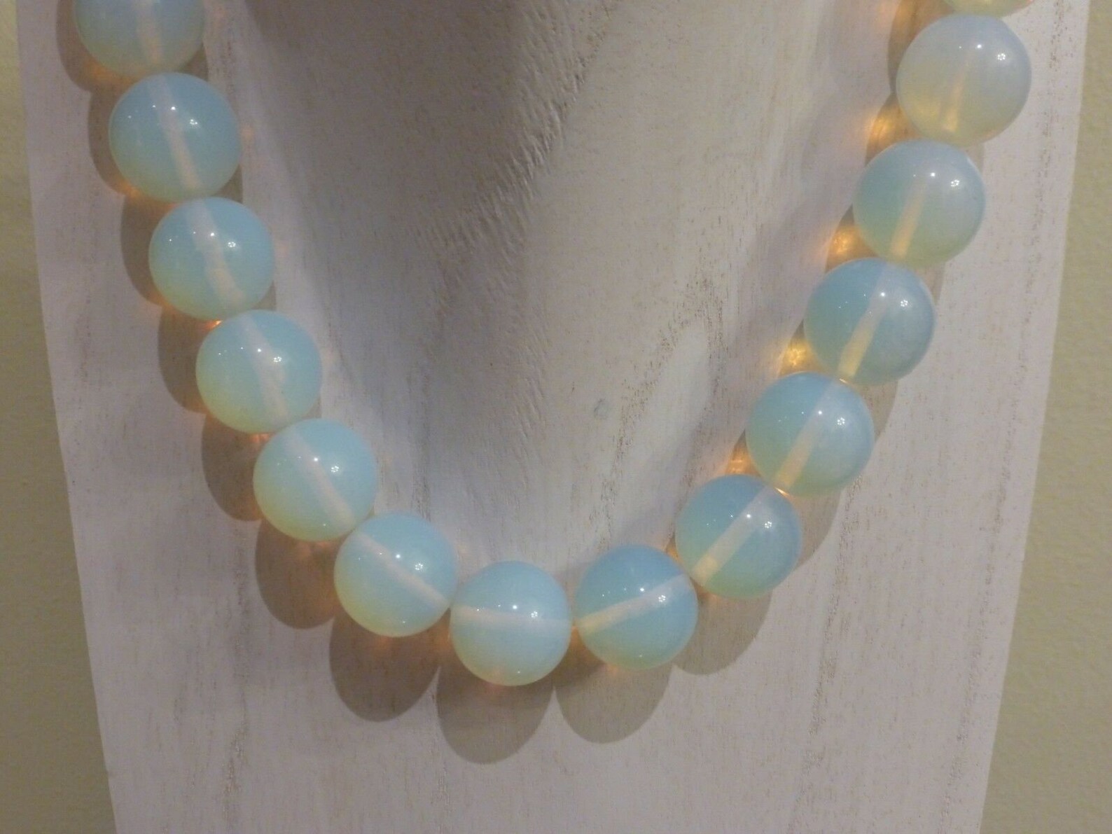 Fashion Opaline Crystal Glass Necklace with Silver Clasp | Etsy