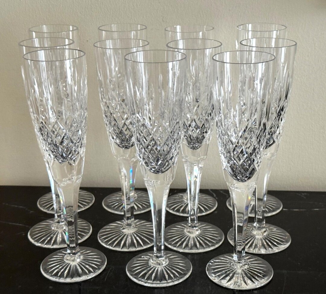 Stuart Crystal Shaftesbury Pattern Set of 11 Fluted Champagne Glasses 8 ...