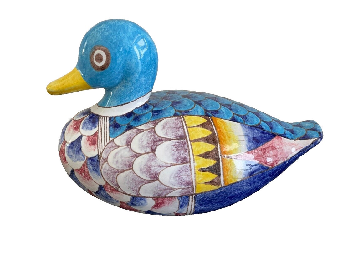Romano Innocenti Hand Painted Italian Pottery Duck Figurine - Etsy