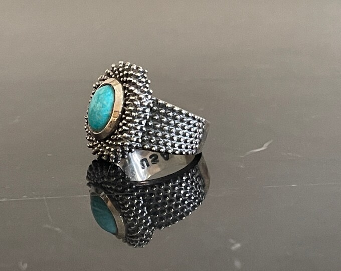 King Baby Size 6.5 Sterling Silver and Turquoise Stone Ring - Etsy