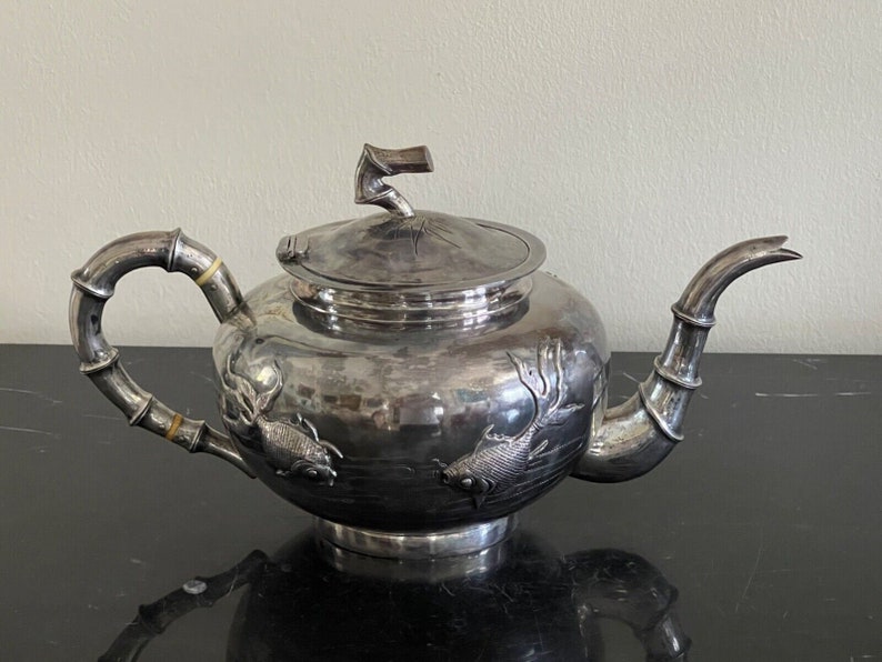Fabulous Antique Chinese Export Silver Goldfish Tea Set 970 - Etsy