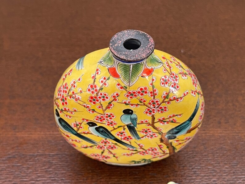 Antique Chinese Metal Enamel Yellow Snuff With Songbirds on - Etsy