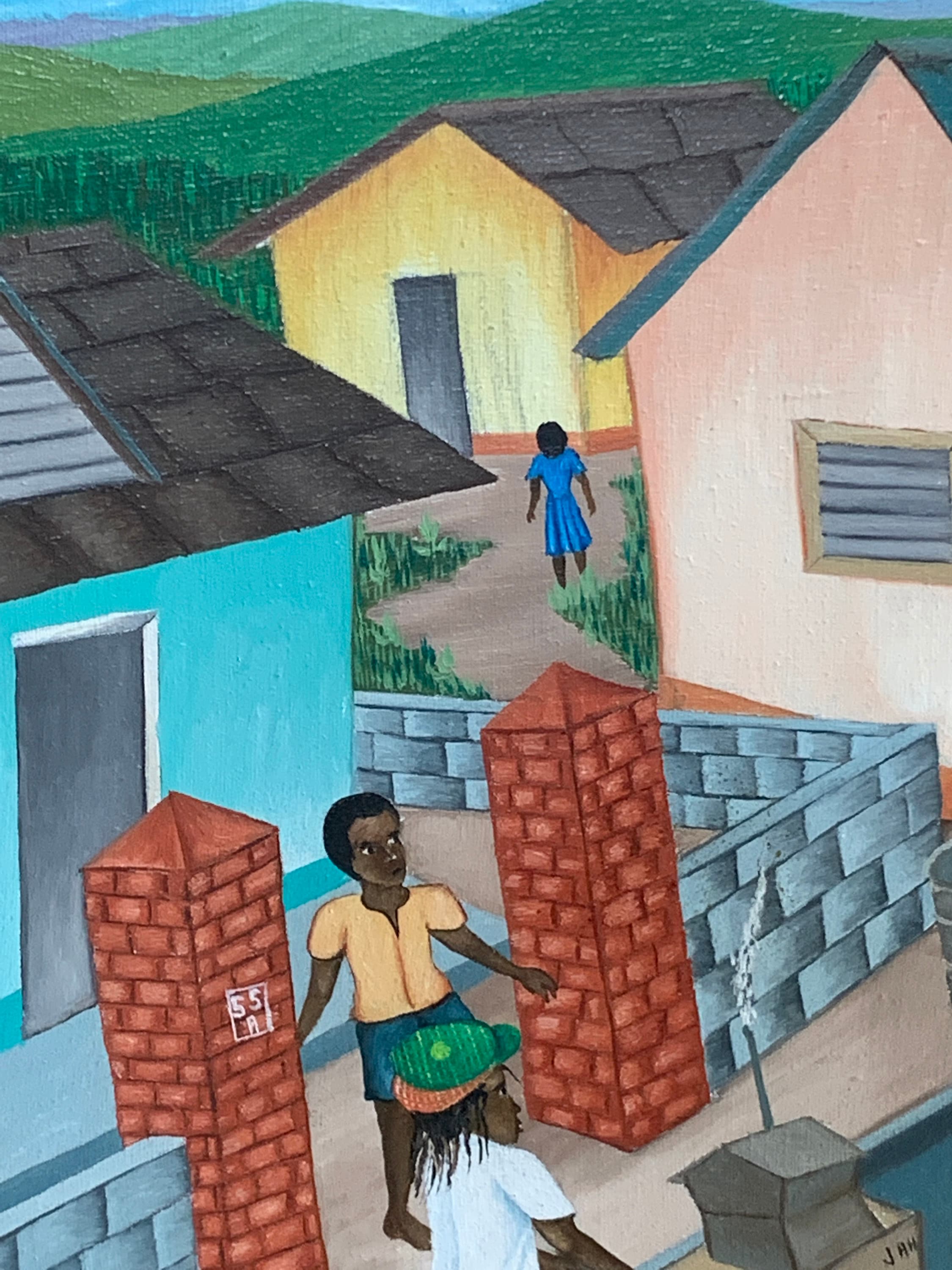 P. Toussaint Artist Signed 1980 Framed Haitian Folk Art - Etsy