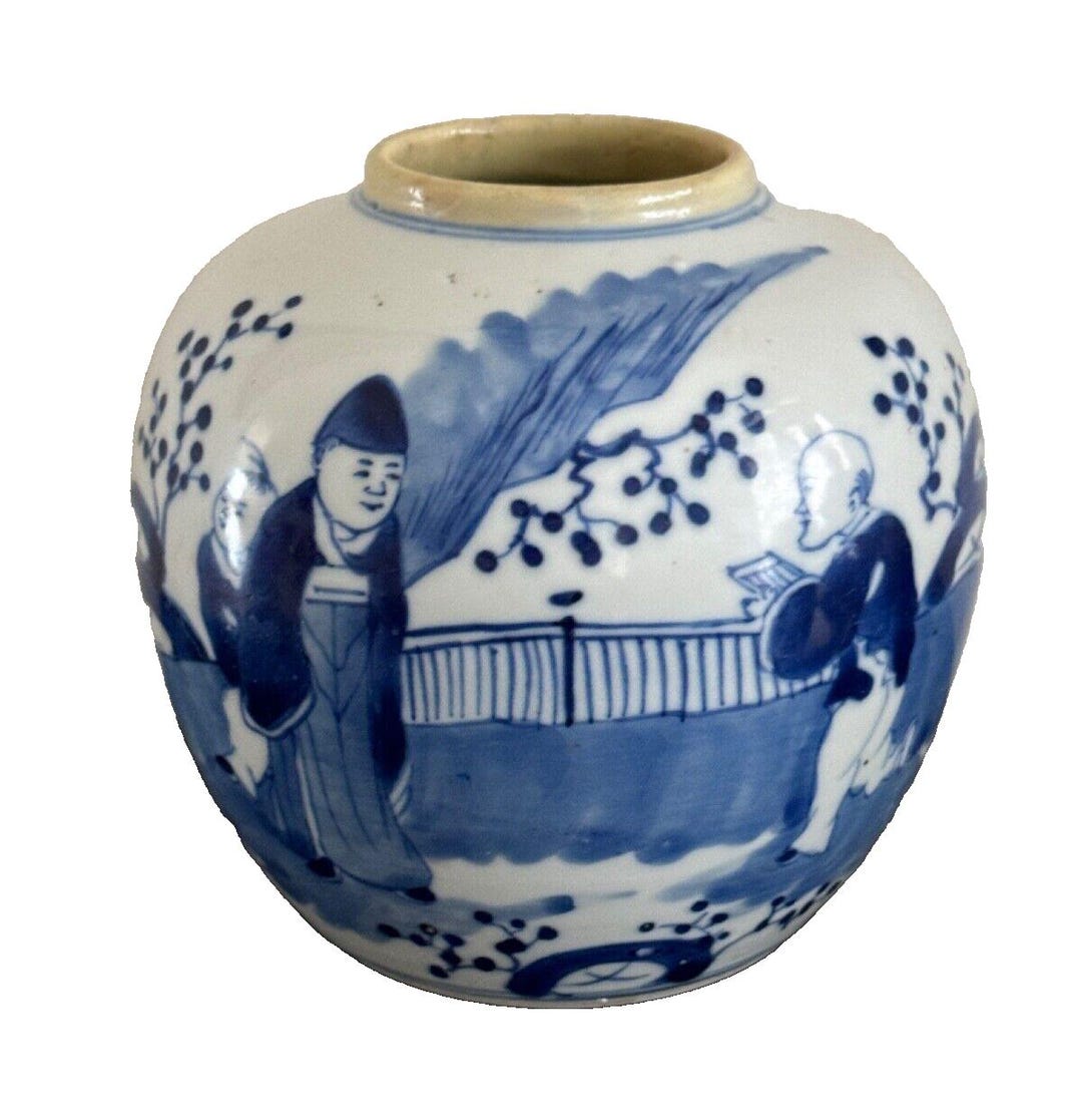 Antique Chinese Blue & White Porcelain Vase Jian Ding Certified Export ...