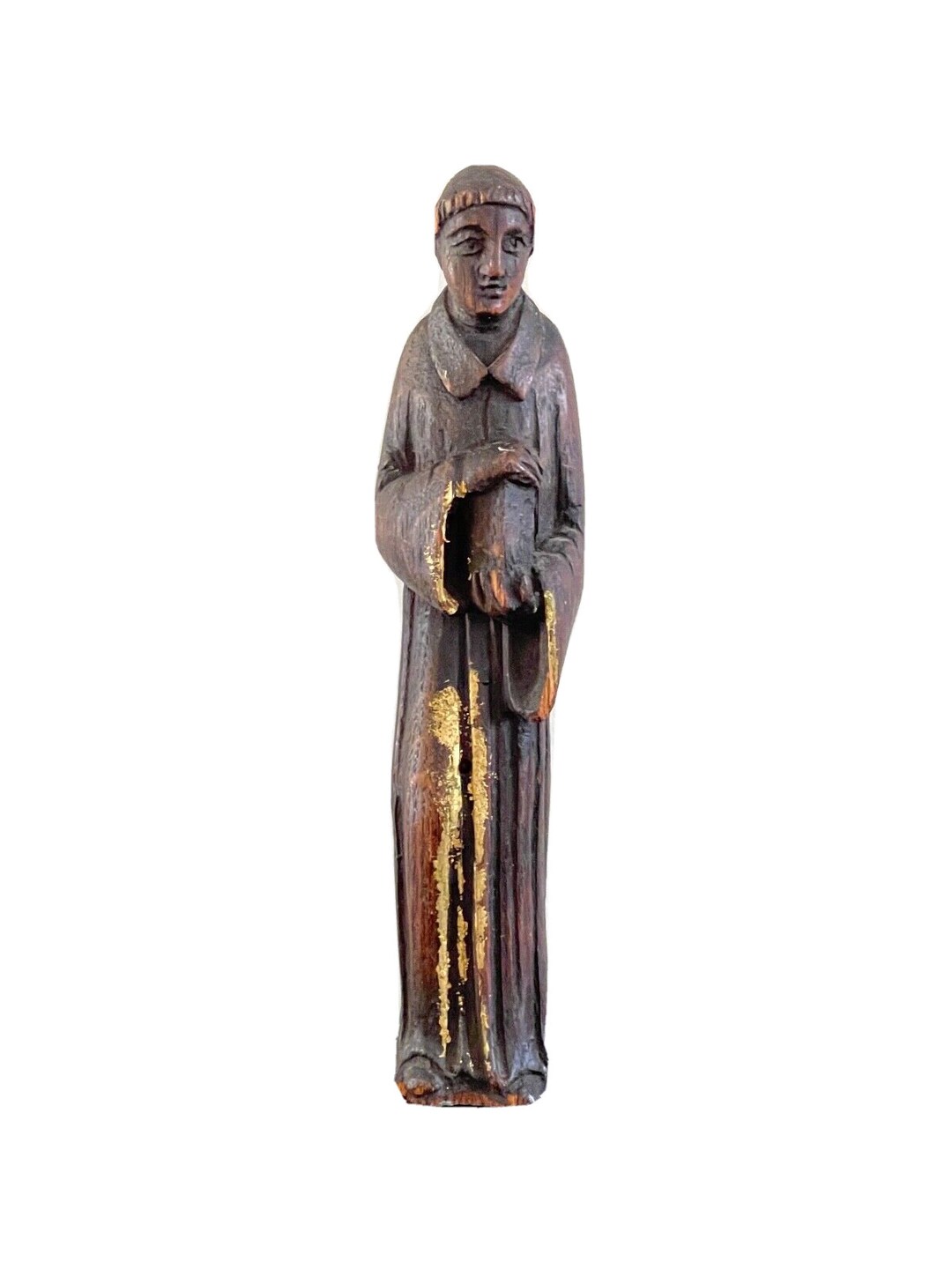 Superb Antique Hand Carved Wood Santos Religious Saint Figurine Statue ...