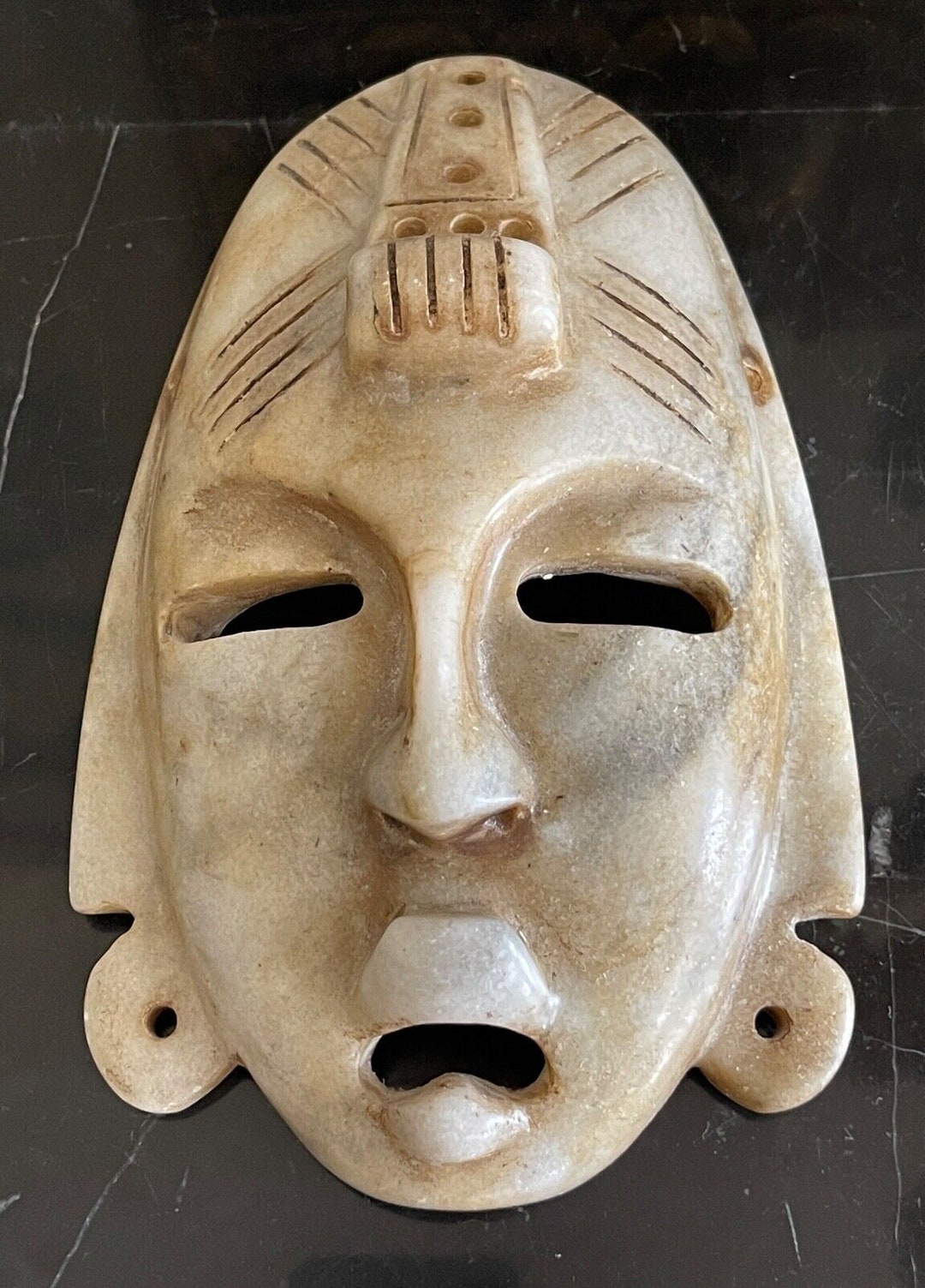 Vintage Mayan, Incan or Aztec Carved Stone Mask - Etsy