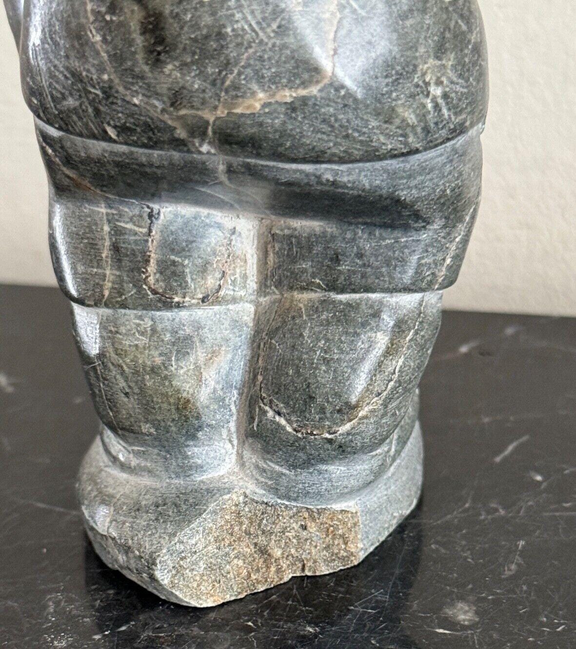 Vintage Signed Inuit Carved Stone Figurine Eskimo Art, Canada Signed ...