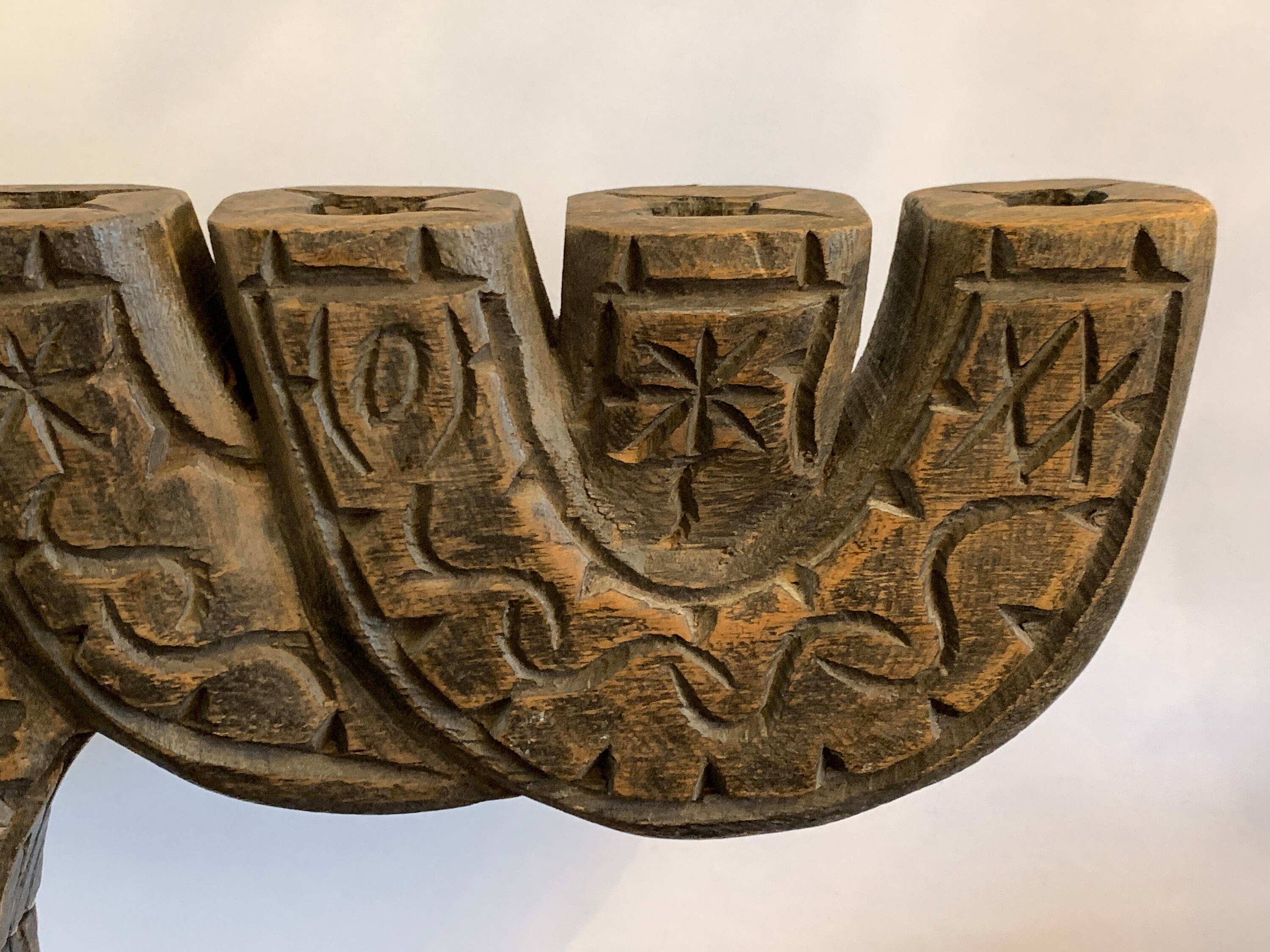 Vintage Signed Hand Carved Wood Jewish Judaica Hanukkah | Etsy