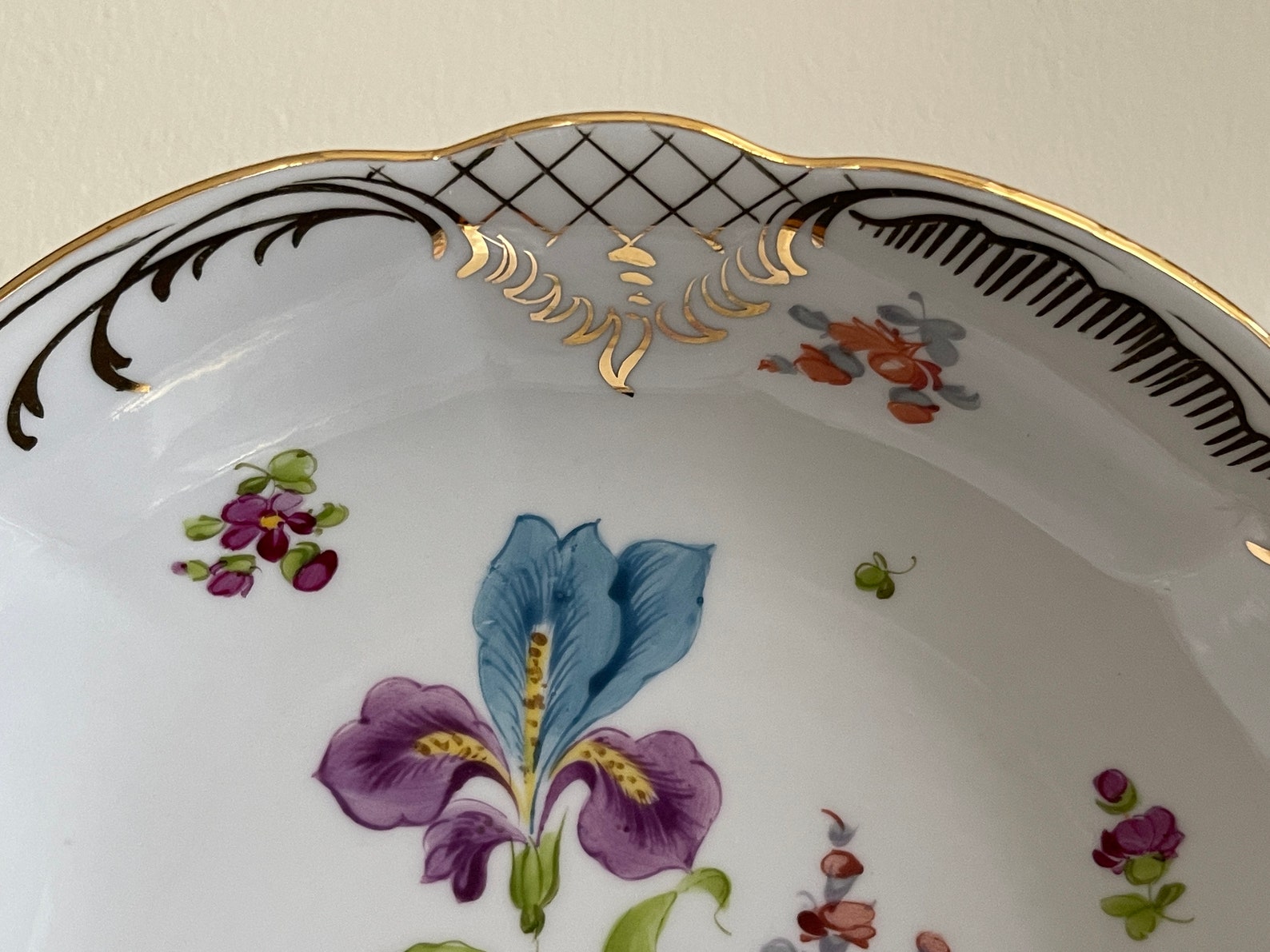 Dresden Porcelain Hand Painted 9 3/4" Floral Bowl - Etsy
