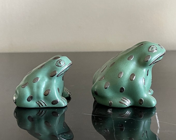 Emilia Castillo Ceramic and Sterling Silver Frog Salt Pepper Shakers ...