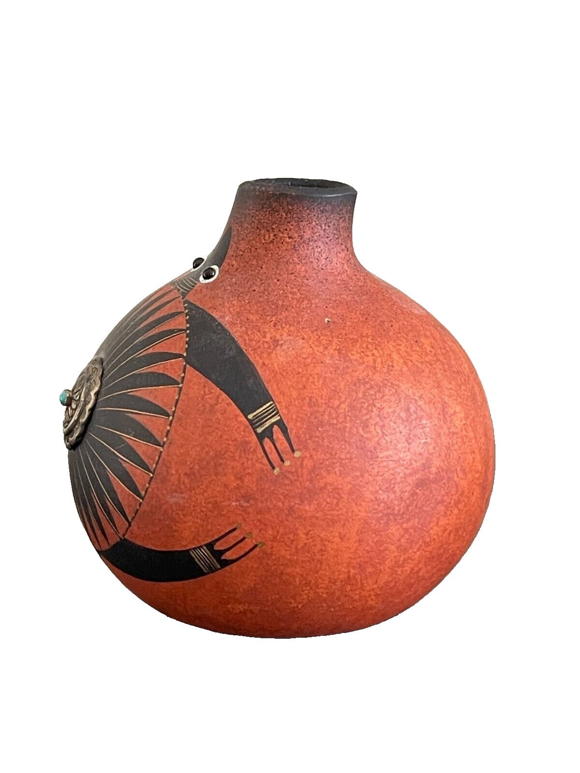 Robert Rivera 1984 Hand Painted Gourd Vase - Etsy