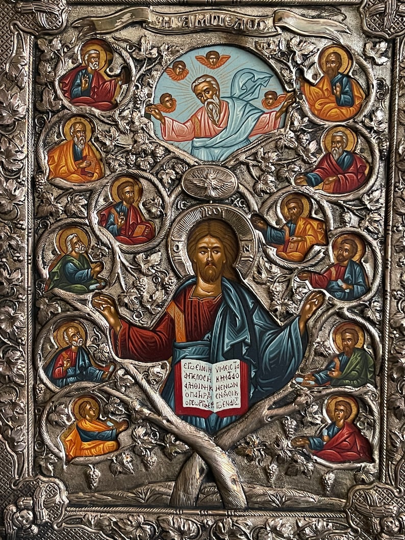 Byzantine Religious Icon of Holy Image of Jesus and Apostles - Etsy