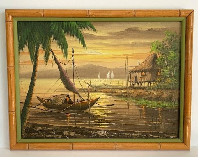 Listed Philippine Artist Pulido Sanchez 1977 Oil on Board Painting - Etsy