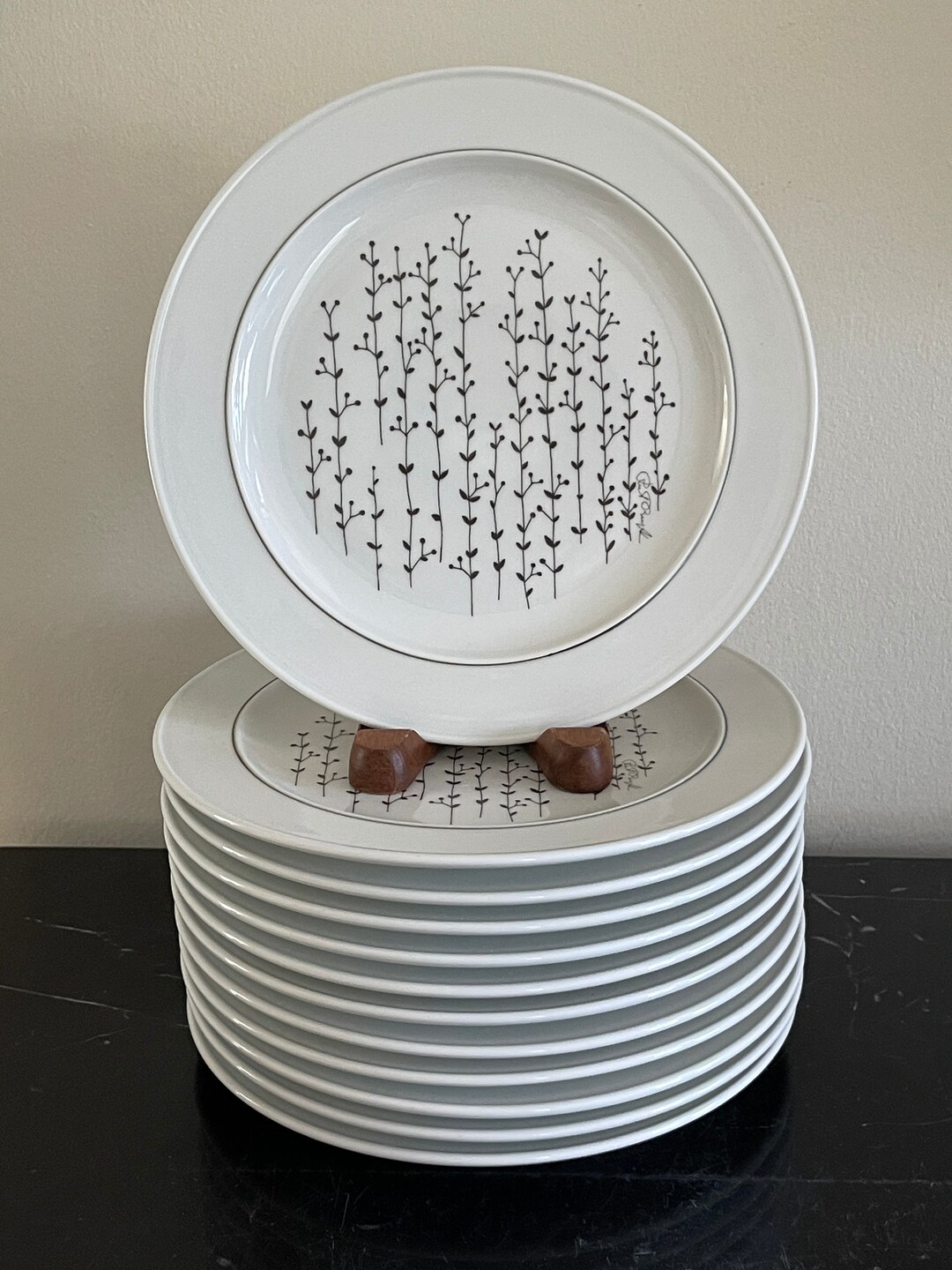 Rosenthal Studio Linie Polar Flower Pattern Set of 12 Salad Plates - Etsy