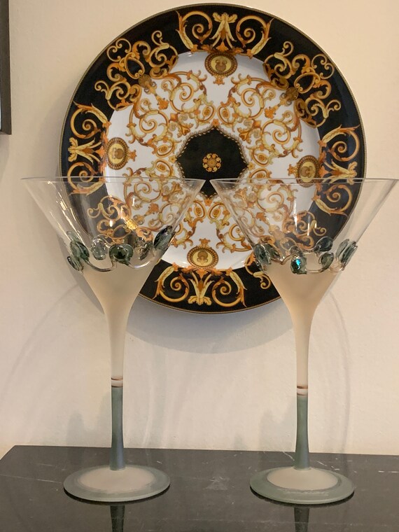 Signed Ion Tamaian Art Glass the Jewel Collection Tall Martini - Etsy