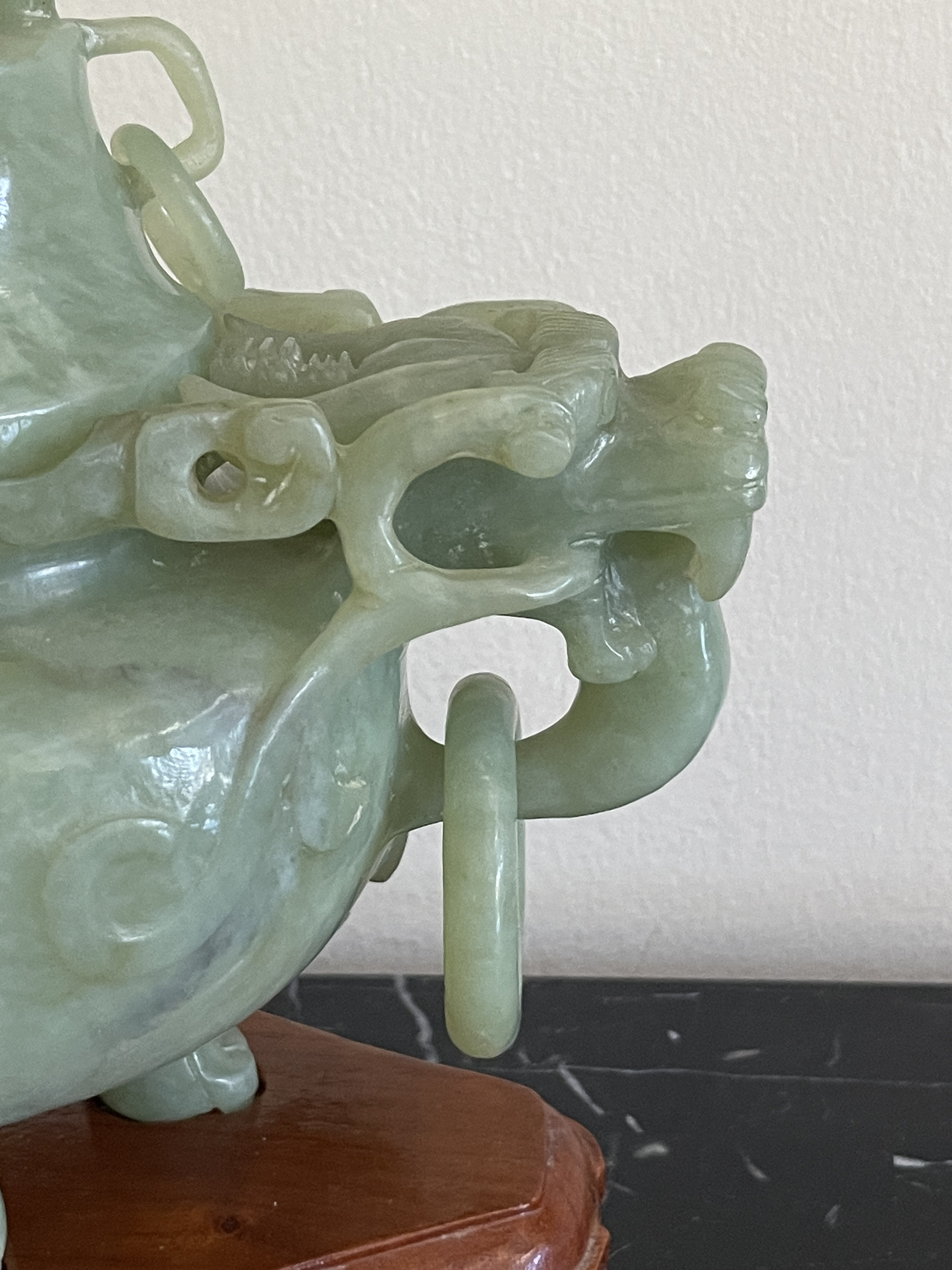 Superb Detailed Antique Chinese Hand Carved Jade Dragons - Etsy