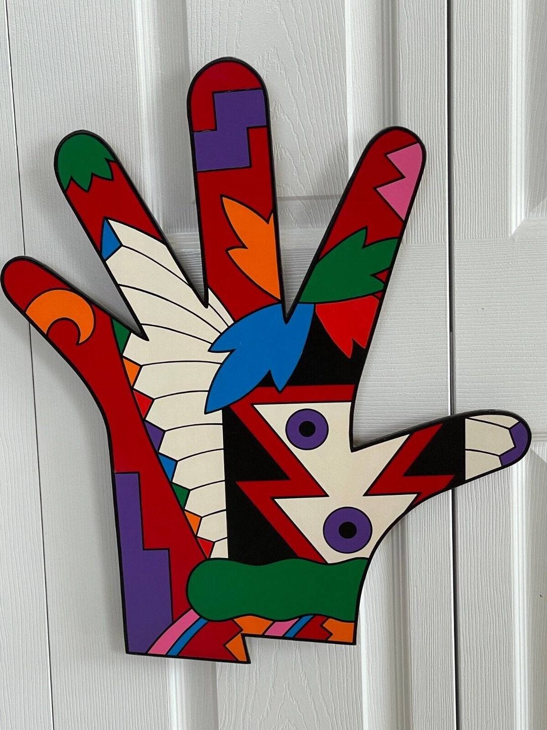 Vintage Tavlos 1996 Kachina Gimme Five Series #39 Art Painting on Board ...