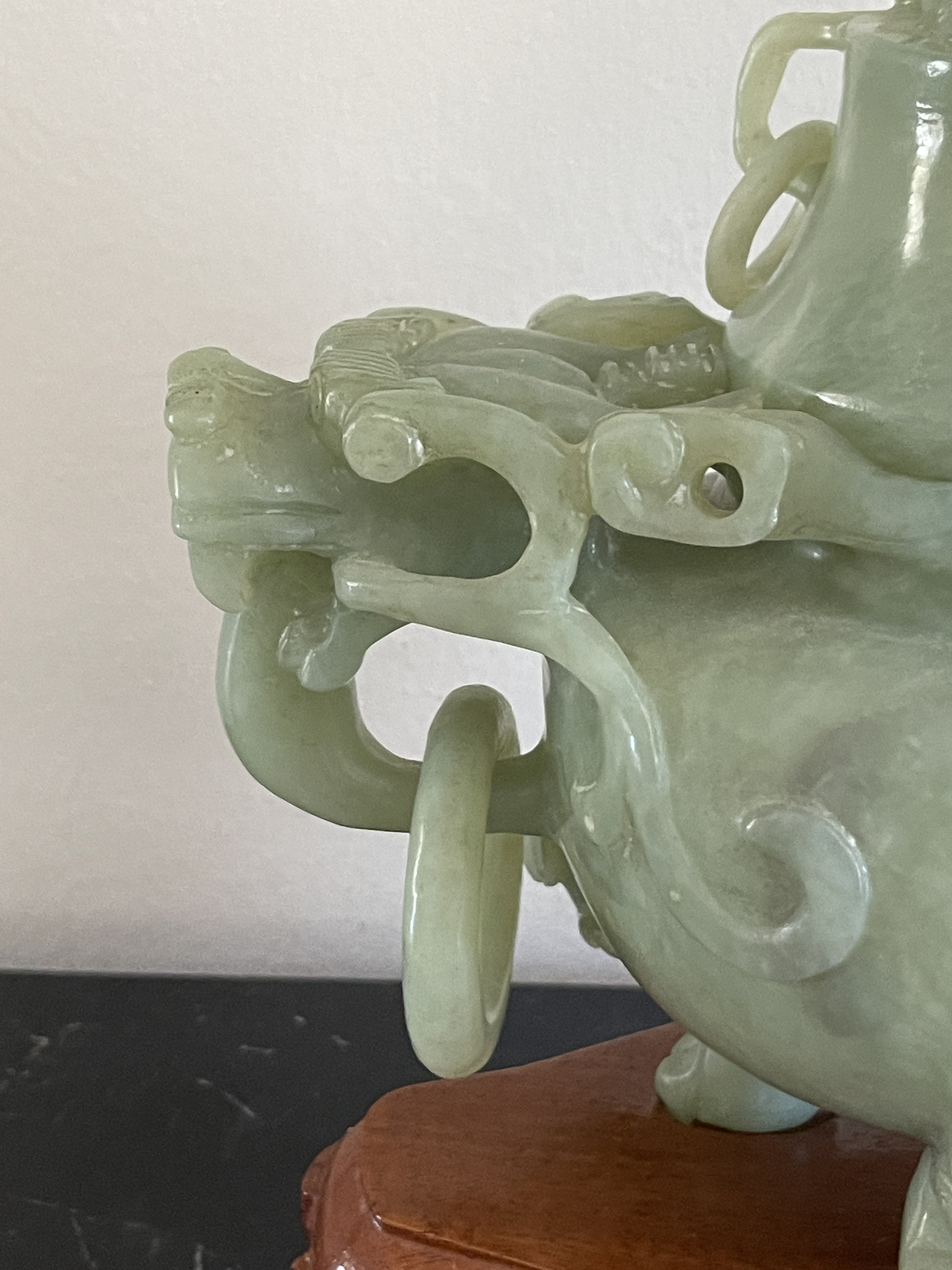 Superb Detailed Antique Chinese Hand Carved Jade Dragons - Etsy