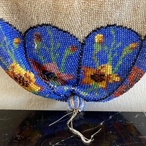 Antique Victorian Micro Beaded Floral Purse With Enamel and Jewel ...