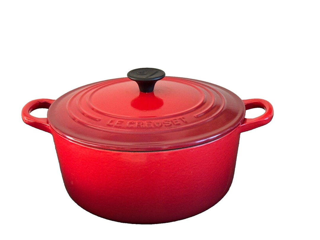 Vintage Le Creuset France Red Cast Iron #22 Dutch Oven - Etsy