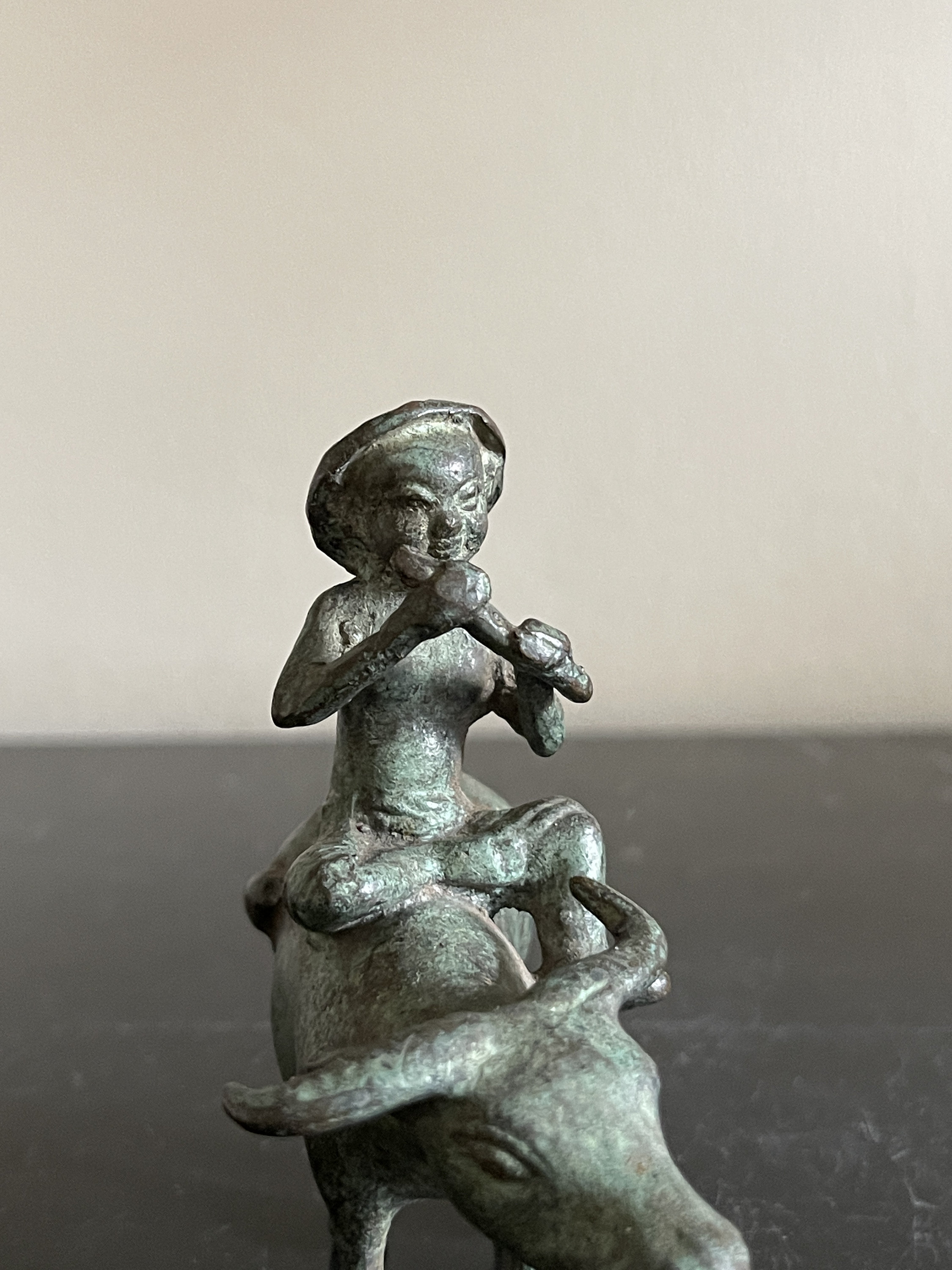 Vintage Chinese Boy Riding Bull Ox Bronze Statue - Etsy