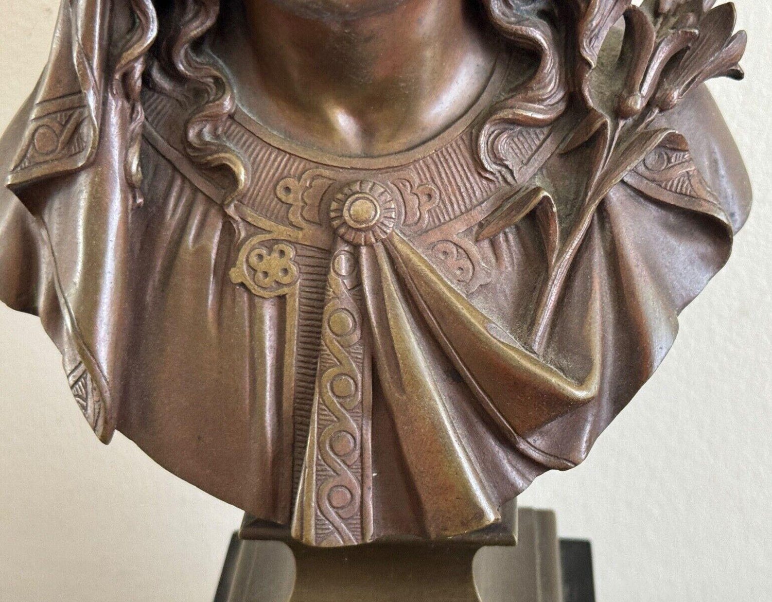Antique 12" Crying Virgin Mary Madonna Lady of Sorrows Signed Bronze ...