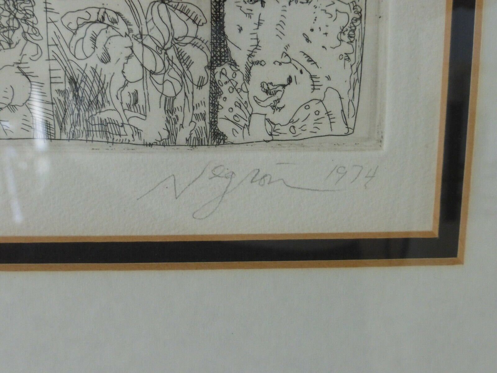 Vintage Framed Artwork Signed Negron 1974 - Etsy