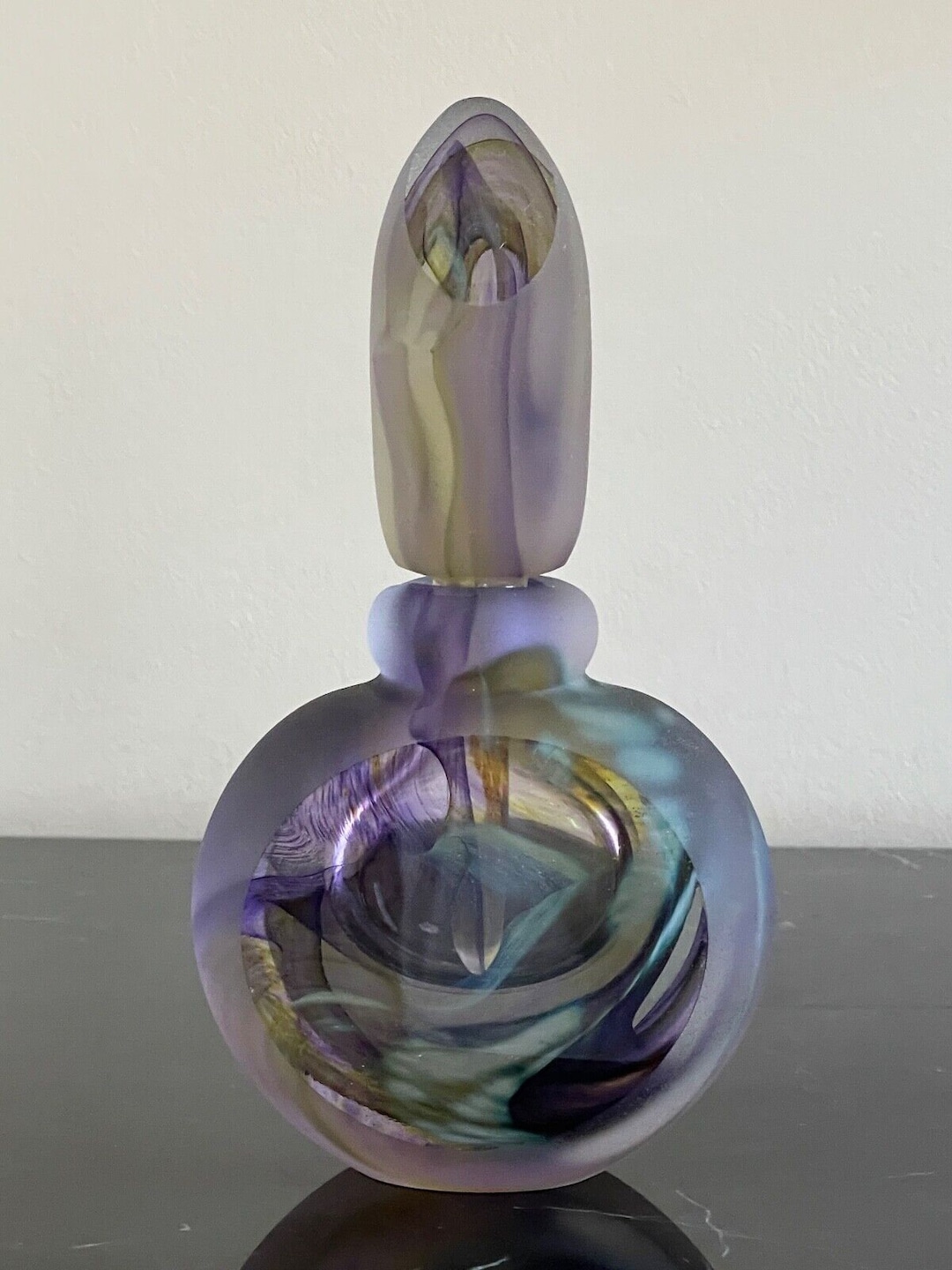 Andrew Shea Faceted Purple Blueish Swirl Decorative Perfume Bottle - Etsy