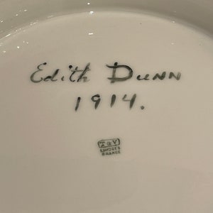 Antique 1914 Limoges Porcelain T&V Edith Dunn Hand Painted Centerpiece Bowl - Etsy