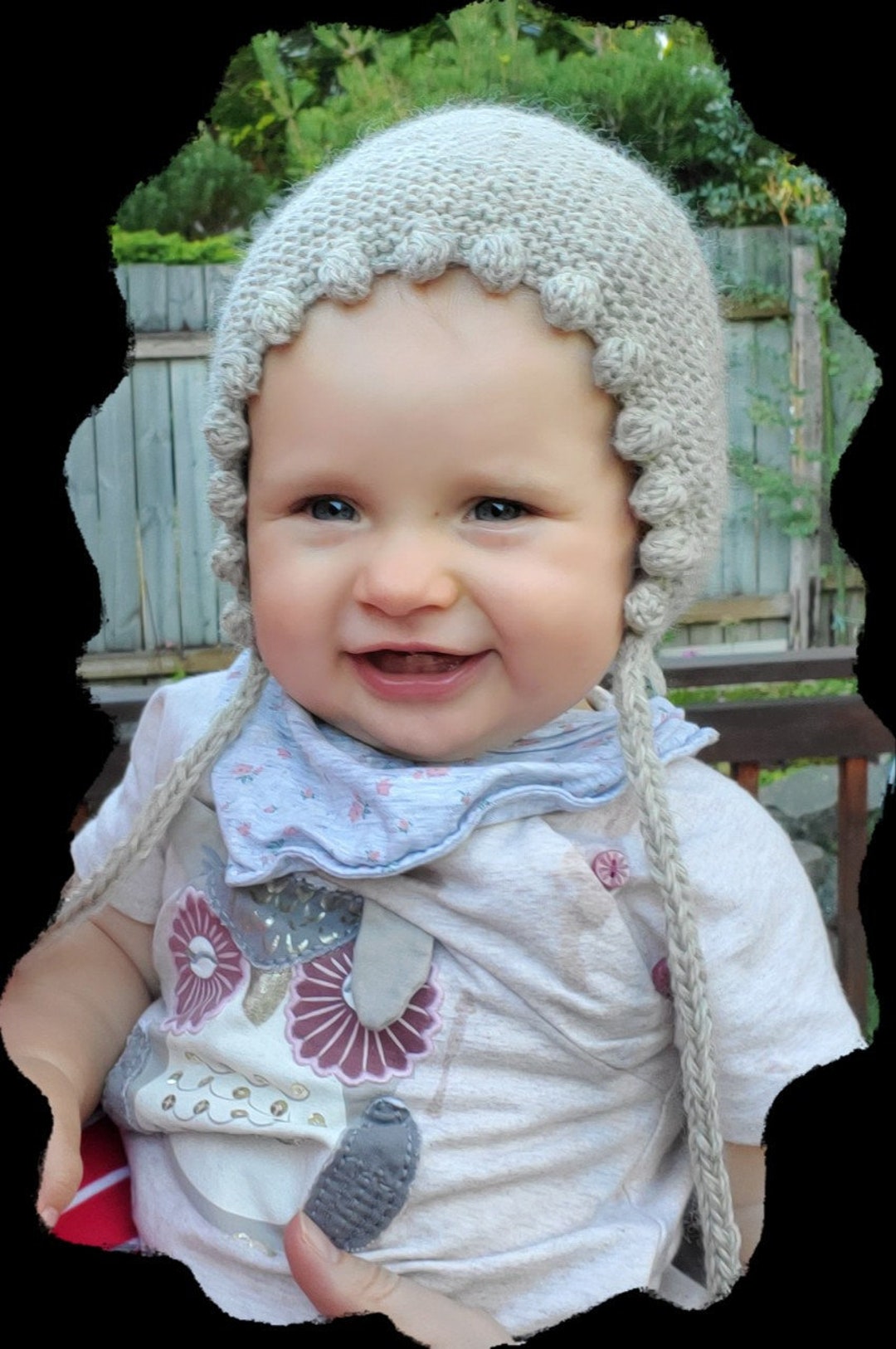 New, Wool Bubble Baby/kids Bonnet, Beaded Knit Bonnet, Winter Kids ...