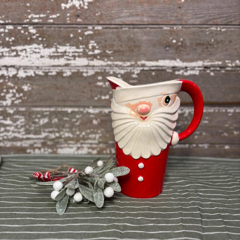 Vintage Holt Howard Winking Santa Pitcher - Holt Howard Christmas ...