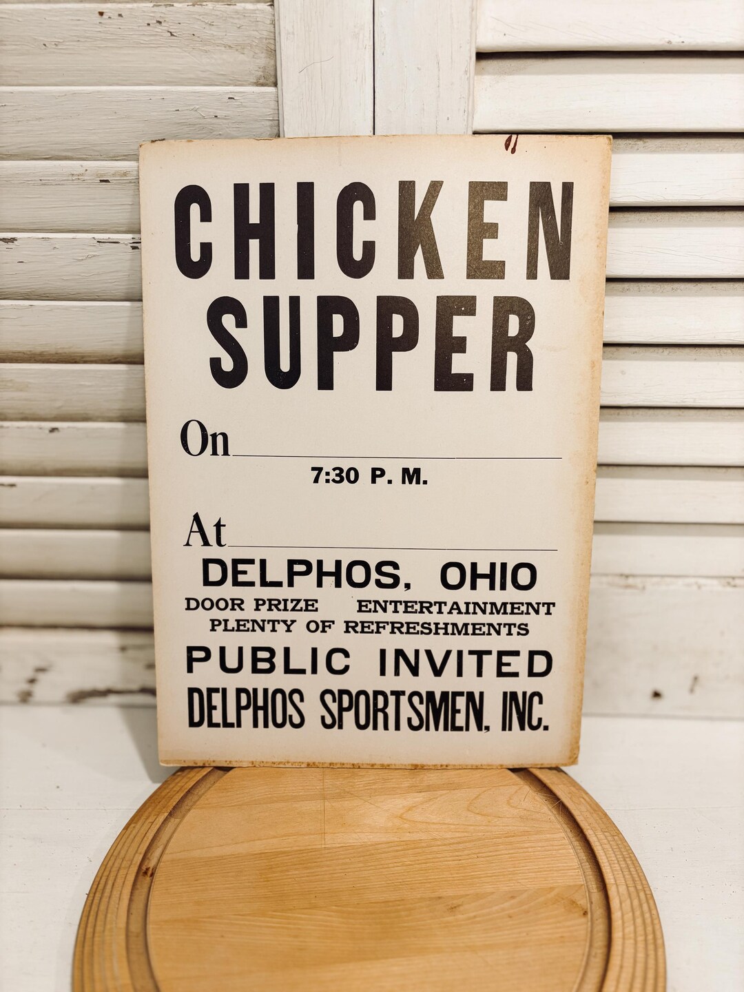 Vintage Advertising - Chicken Supper Sign - Vintage Advertising Poster ...