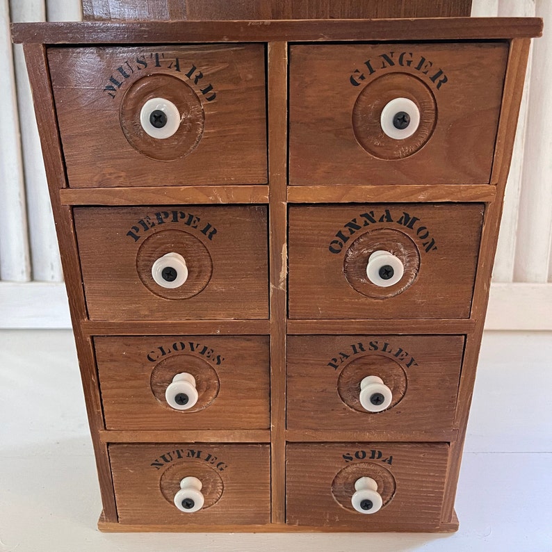 Antique Wooden Spice Cabinet - Farmhouse Kitchen - Spice Cabinet - Etsy