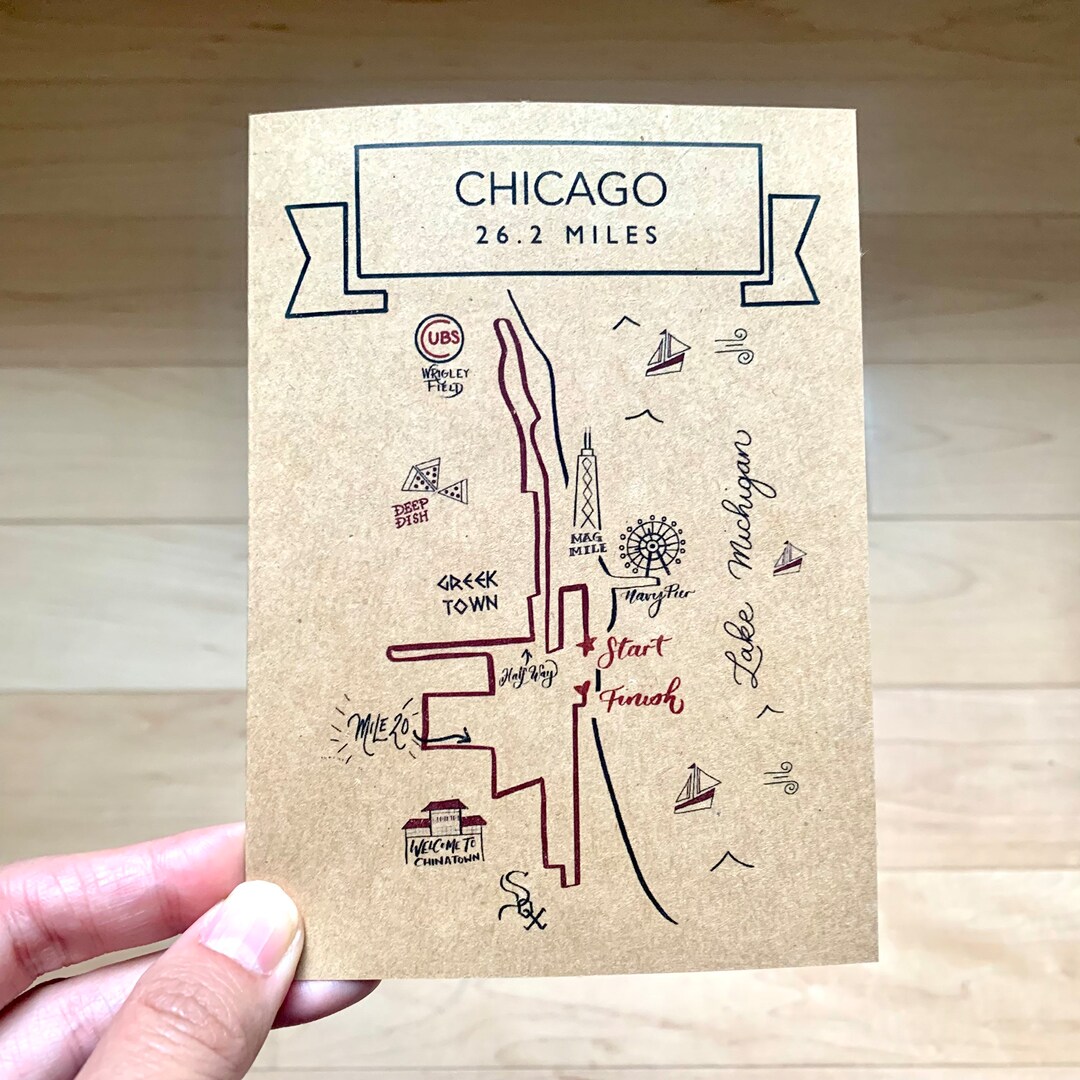 Chicago Marathon Inspired Card, Chicago 26.2, 2023 Chicago 26.2 Card ...