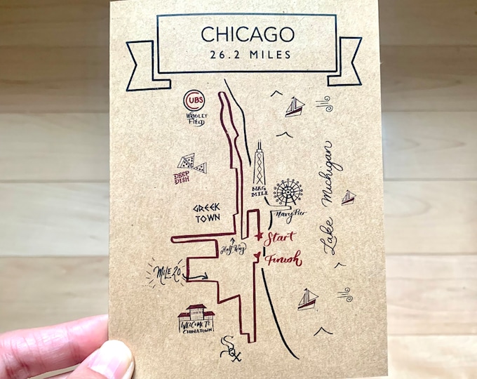 Chicago Marathon Inspired Card, Chicago 26.2, 2023 Chicago 26.2 Card ...