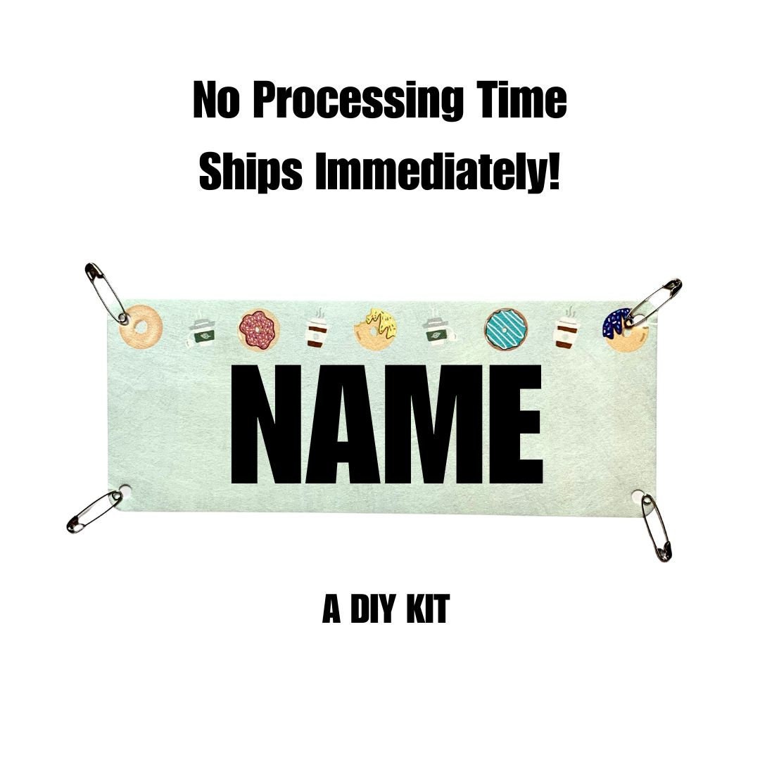 Donut Yell My Name Marathon Bib Topper Kit! Race Name Tag Kit, Marathon ...