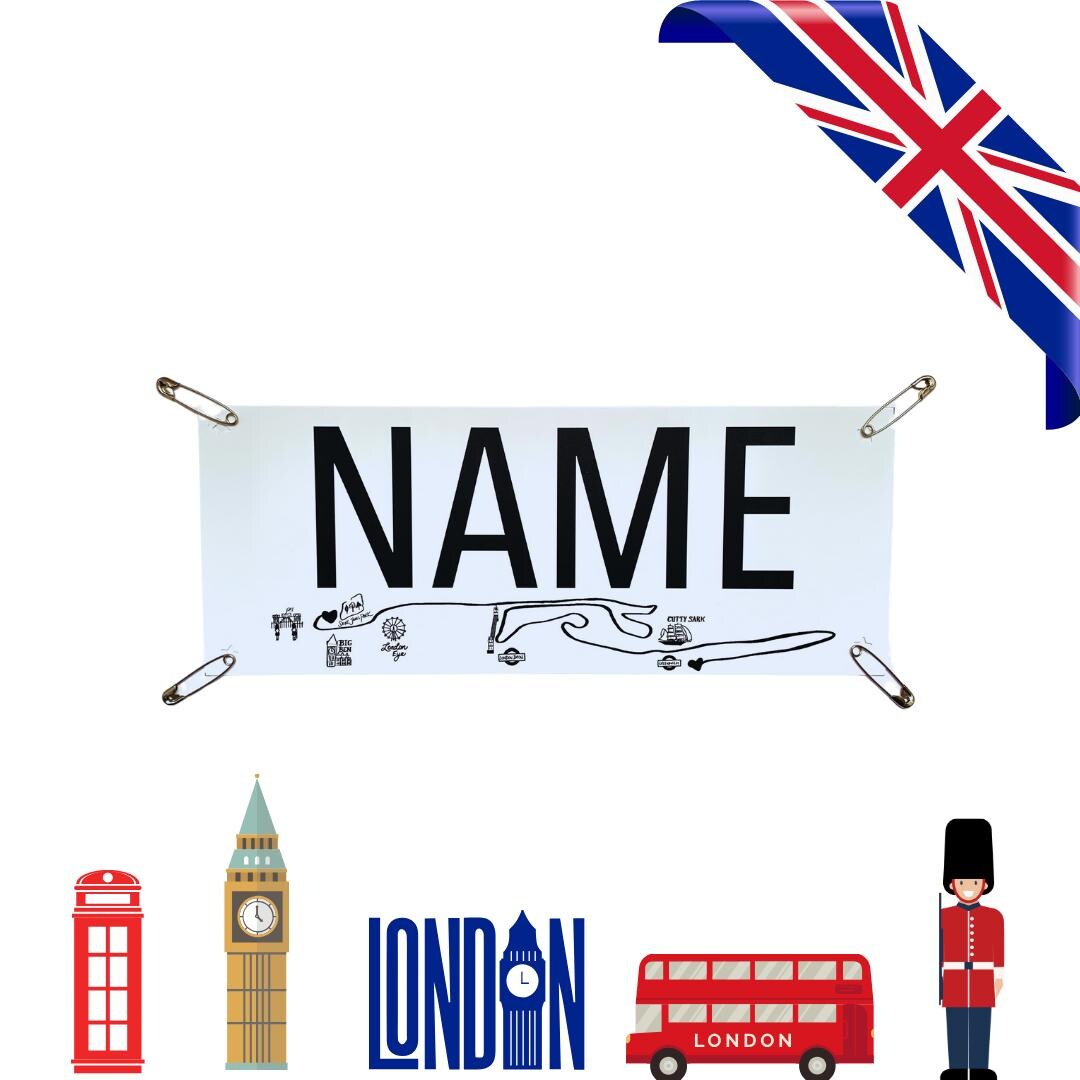 London Marathon Name Display, Custom Name Race Bib Topper Kit! Race ...