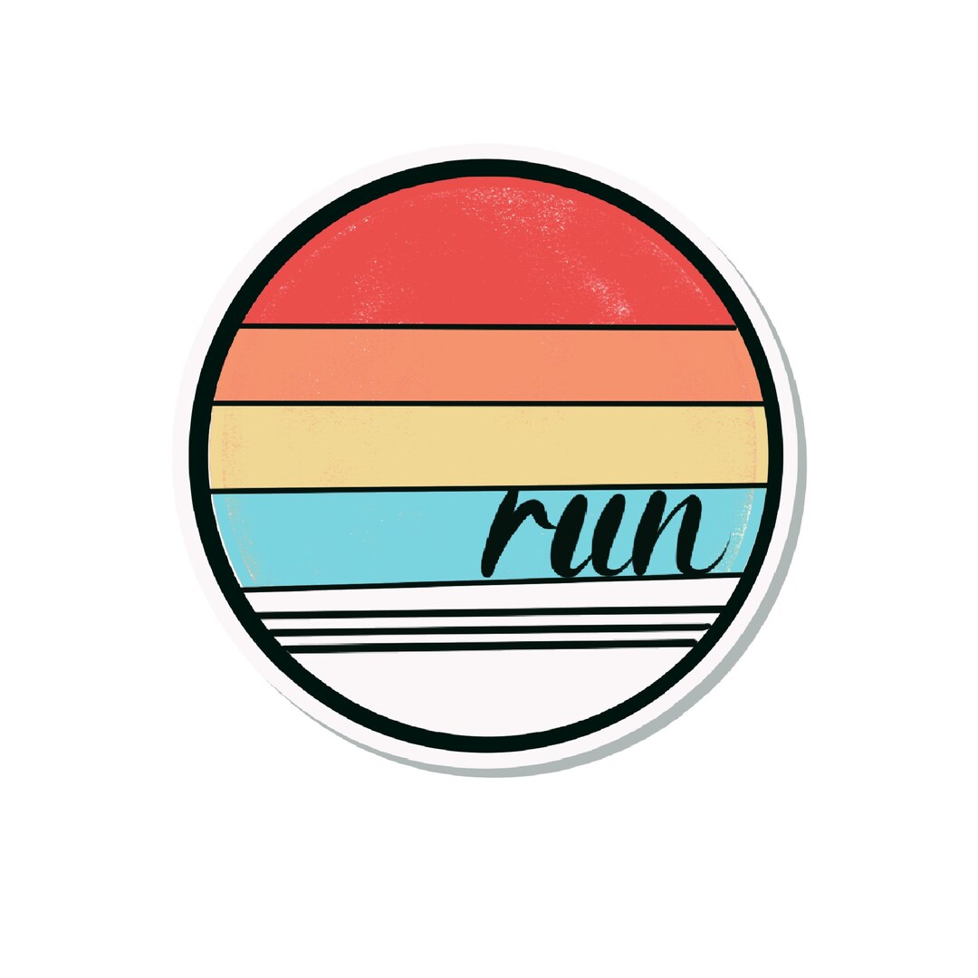 Retro Run Sticker, Sticker for Runner, Run Planner Sticker, Runner ...