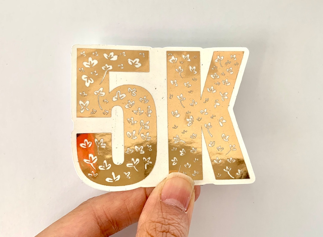 5k Sticker,5k Runner Sticker, 5k Decal, Blue Foil 5 Km Runner, Runner ...