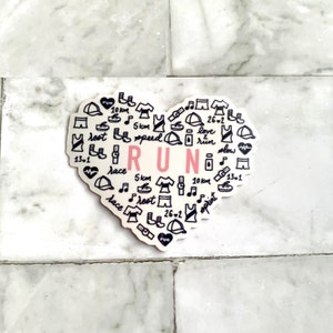 Run Sticker, Sticker for Runner, Water Bottle Sticker, Runner Sticker ...