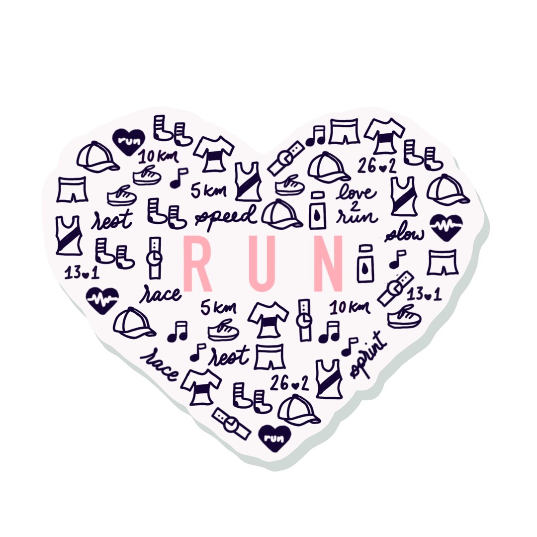 Run Sticker, Sticker for Runner, Water Bottle Sticker, Runner Sticker ...