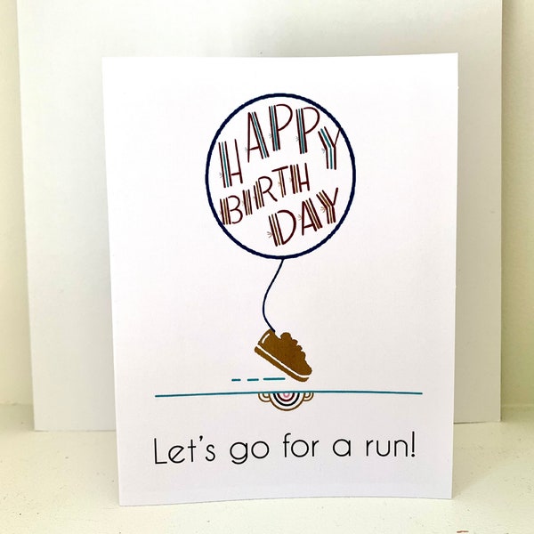 Marathon Happy Birthday Card - Etsy